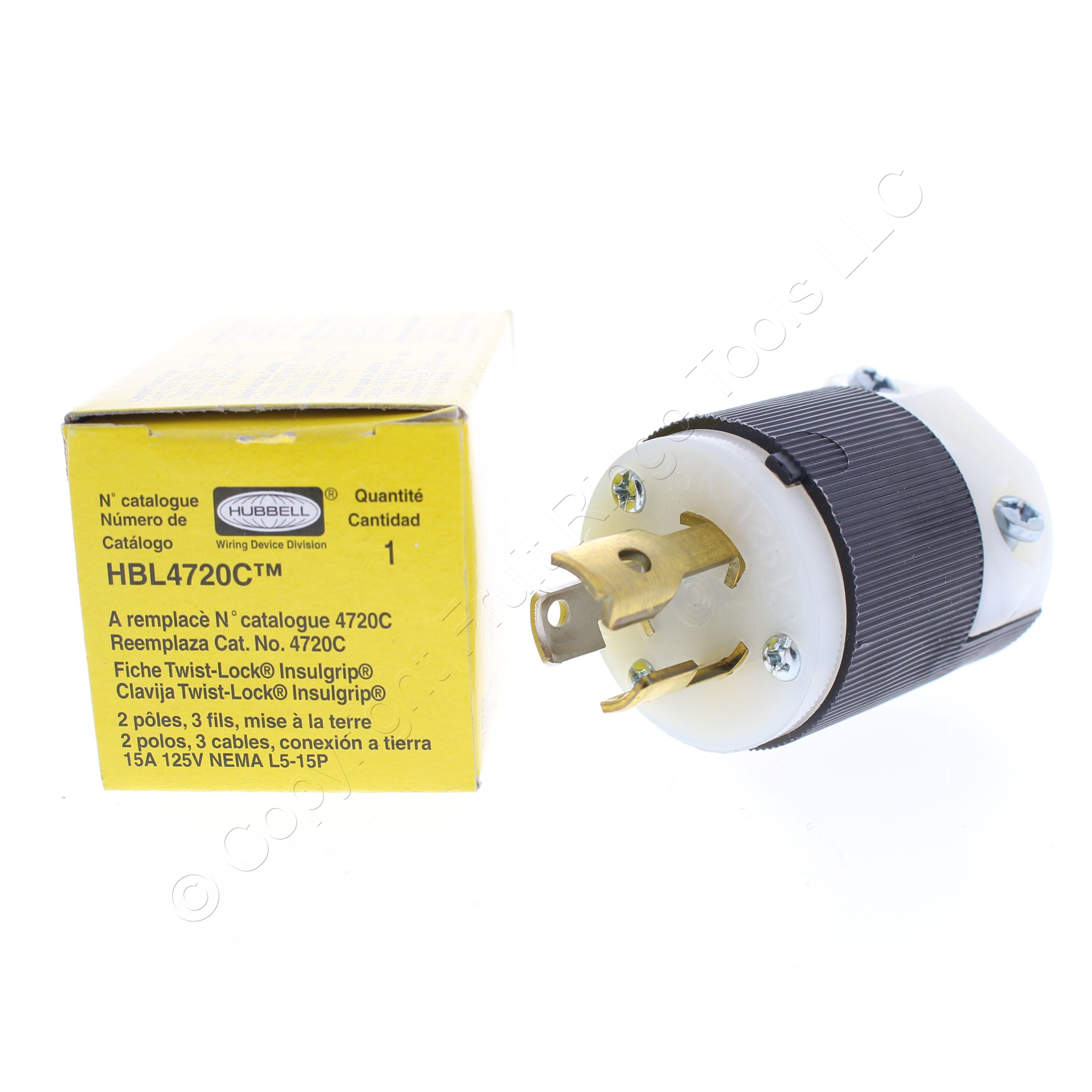 Hubbell Bryant L5-15 Turn Locking Plug Twist Lock NEMA L5-15P 15A 125V ...