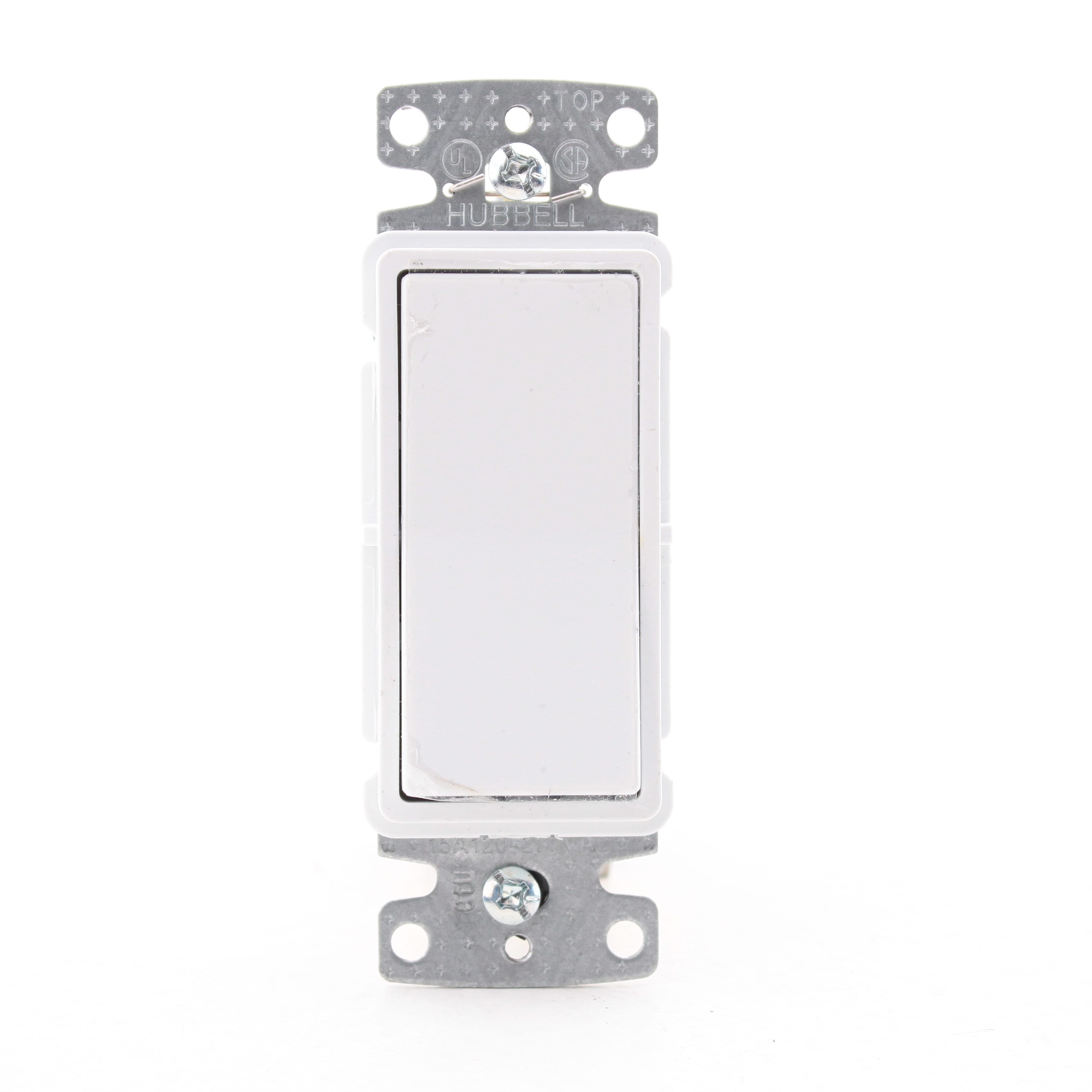 Hubbell White Decorator Rocker Single Pole ON/OFF Wall Light Switch 15A ...