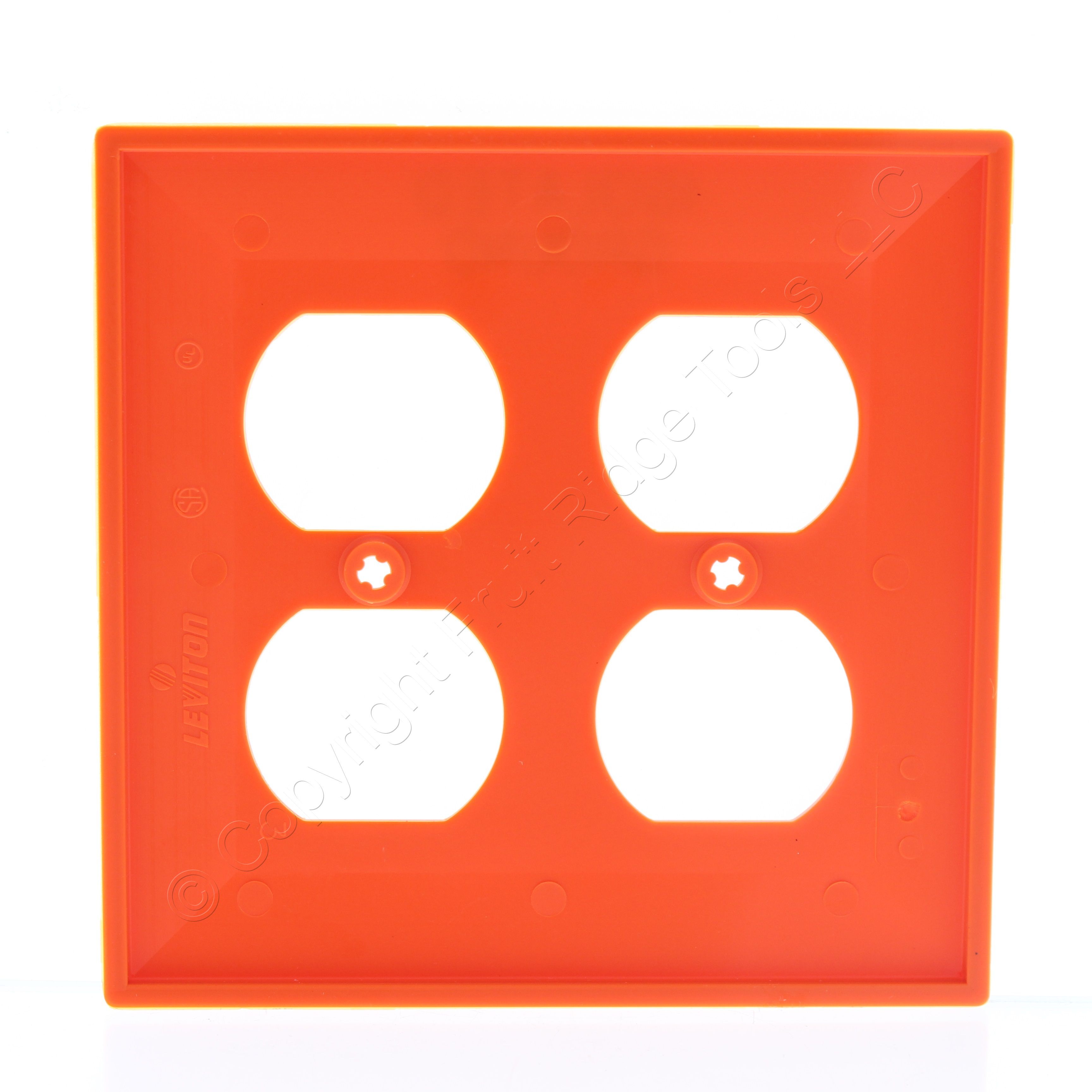 Leviton Orange 2-Gang "ISO GROUND" Receptacle Wallplate Nylon Duplex ...