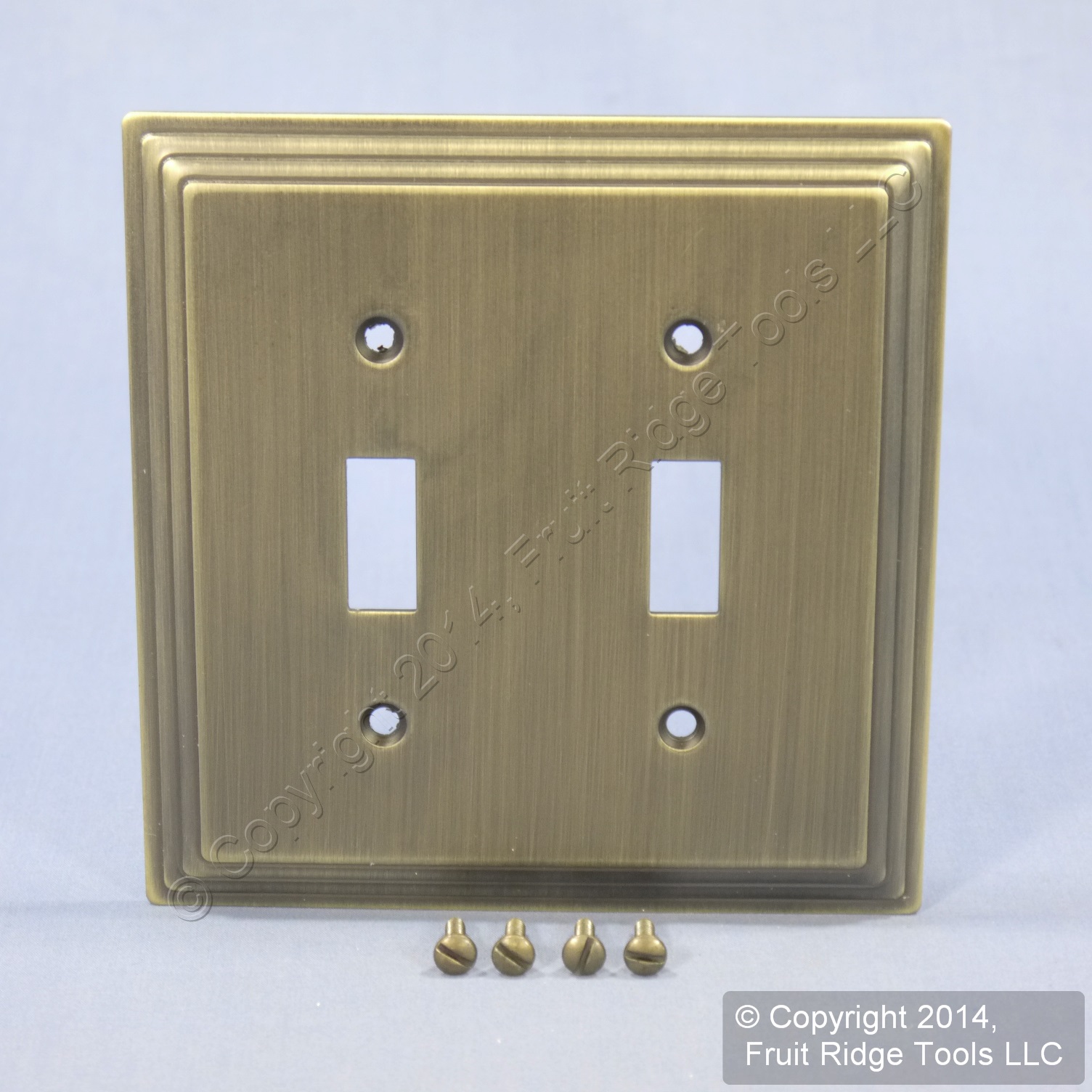 5 Leviton 2-gang Brushed Stepped Brass Metal Switch Cover Wallplates ...