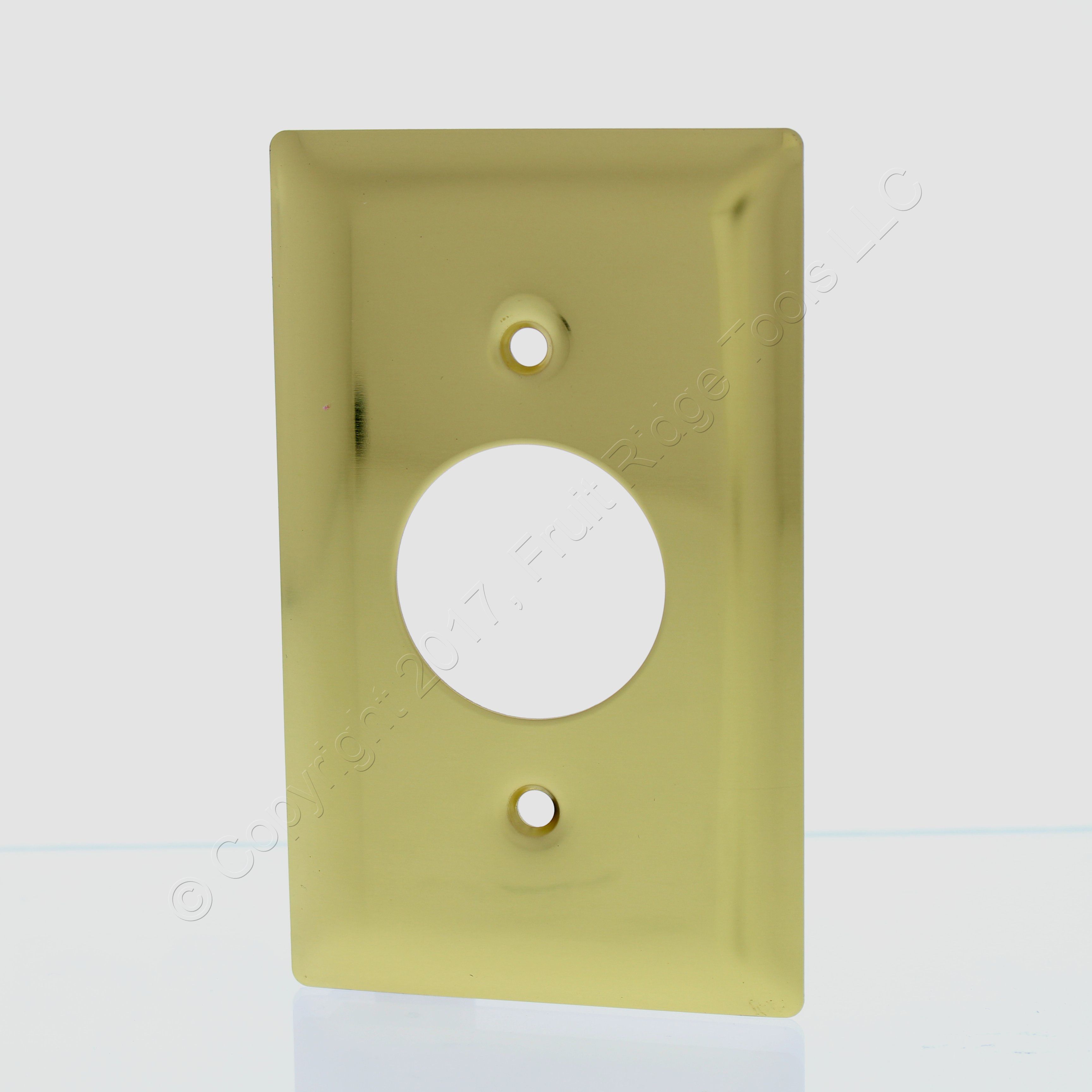 P&S Polished Solid Brass 1.406" Receptacle Wallplate Single Outlet ...