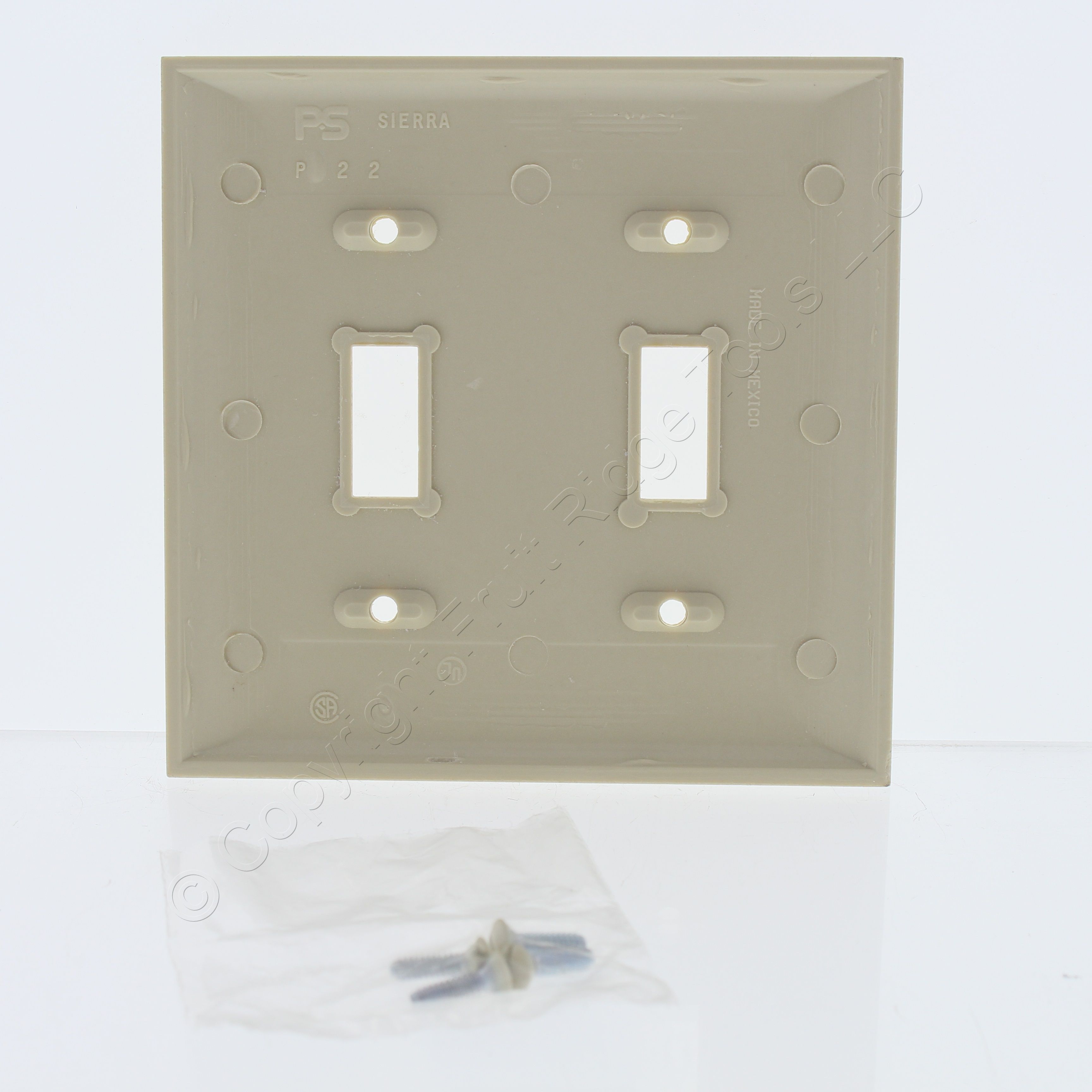 P&s Ivory Oldstyle Standard 2g Dual Toggle Switch Plastic Cover ...